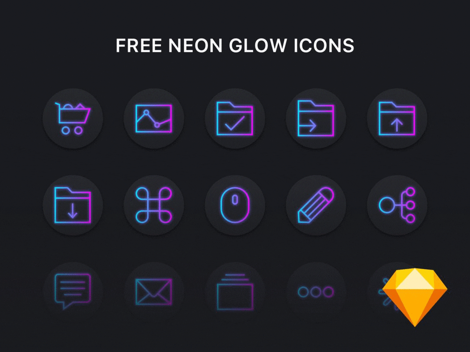 FREE NEON GLOW ICONS SET by Nitish 💥 on Dribbble