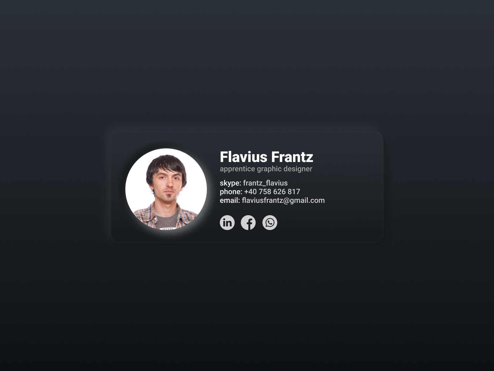 Simple Contact Card by Flavius Frantz on Dribbble