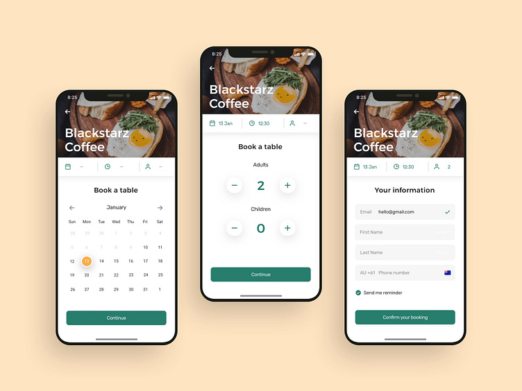 Restaurants booking app UI design by Interface Market on Dribbble