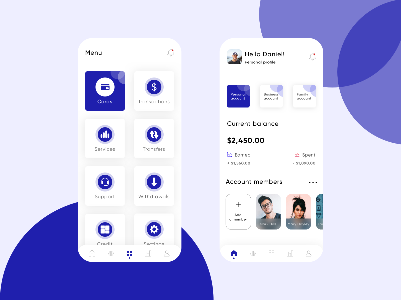 Banking App by Eugenia Lad on Dribbble