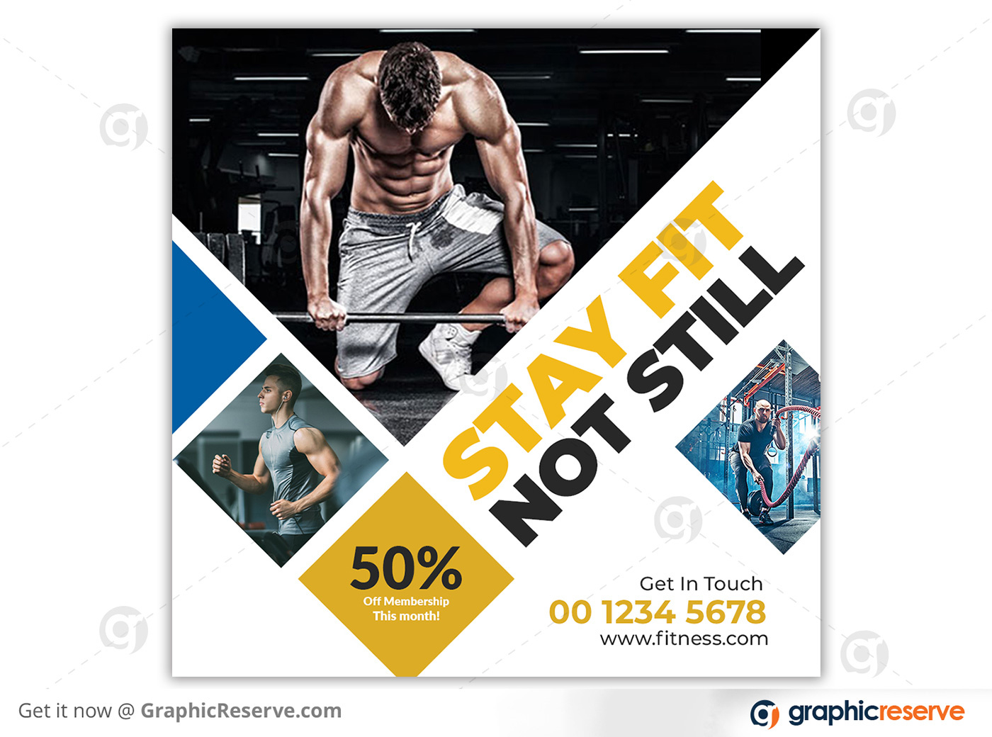 Fitness Gym Social Media Post by Graphic Reserve on Dribbble