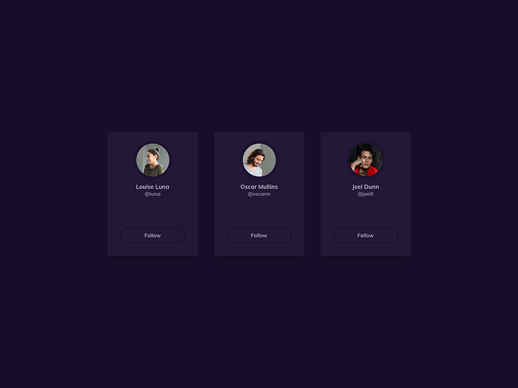 User Cards UI Design by Ildiko Gaspar on Dribbble
