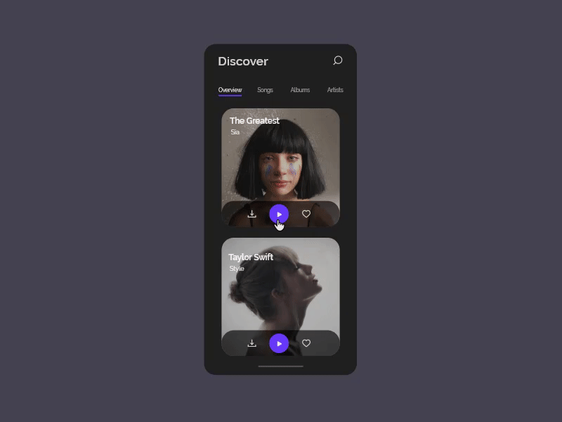 music player interaction design by helia saeedi on Dribbble