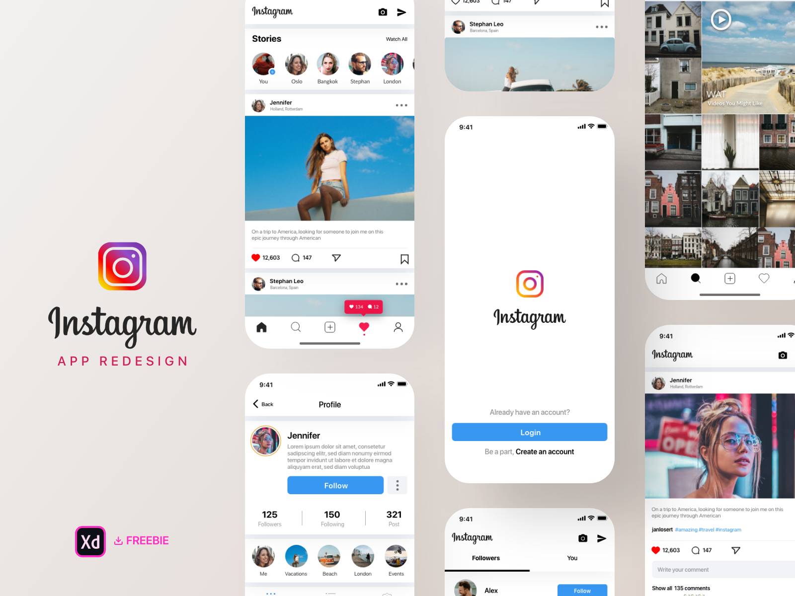 📷Instagram App Kit Freebie - Redesign Challenge ⬇️ by Nauman Jamil on ...