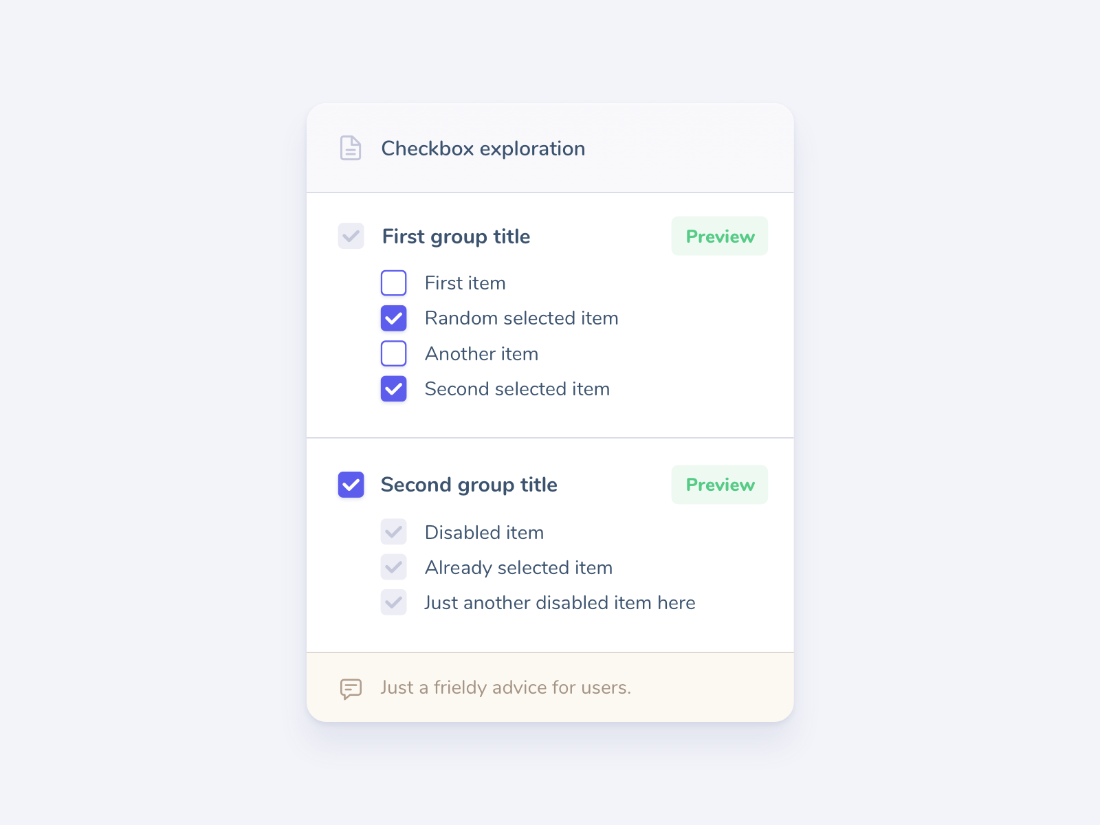 Nested checkbox exploration by Maxine on Dribbble