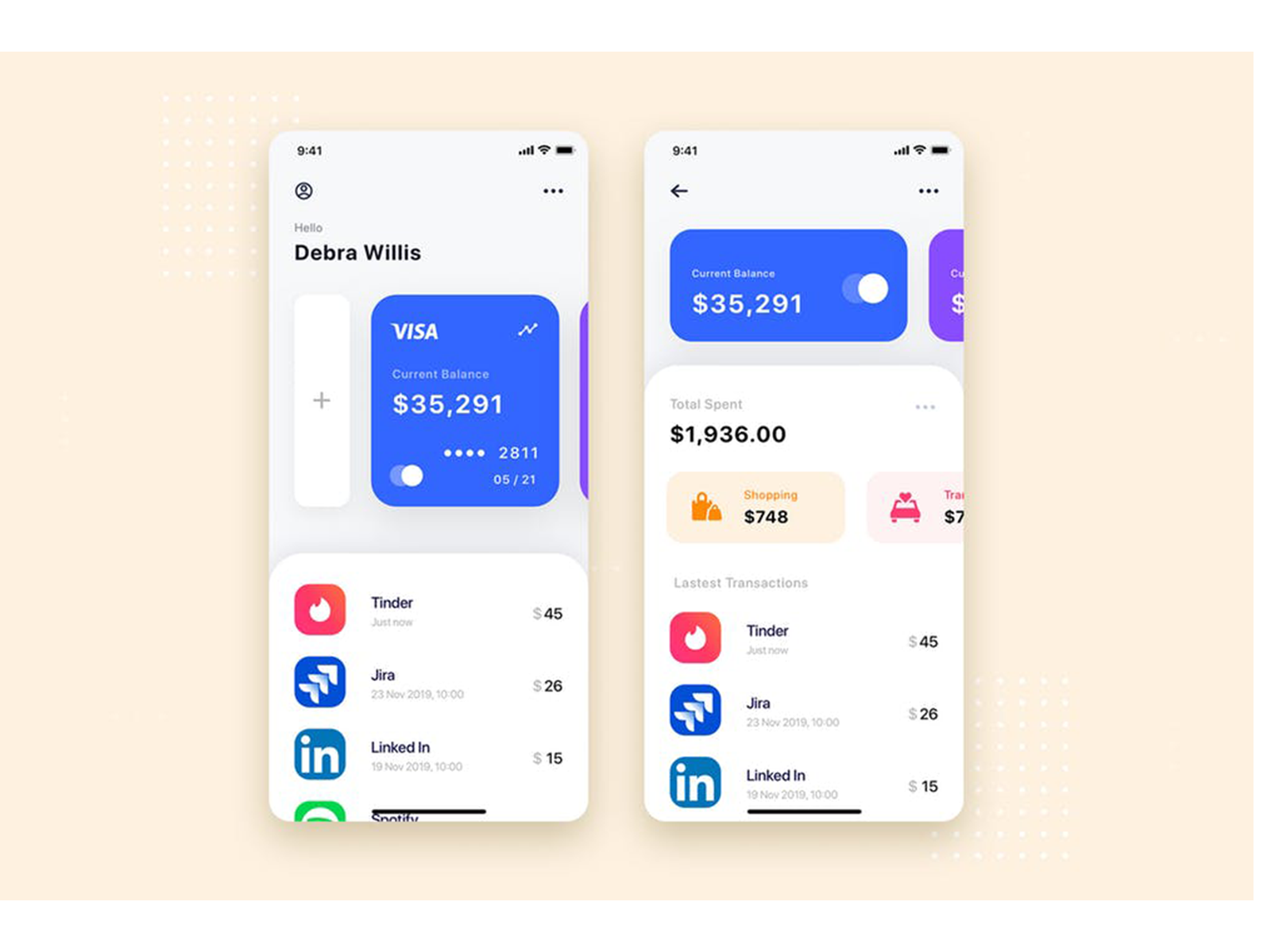 Financial App UI Kit by Junaid Ashraf Qureshi on Dribbble