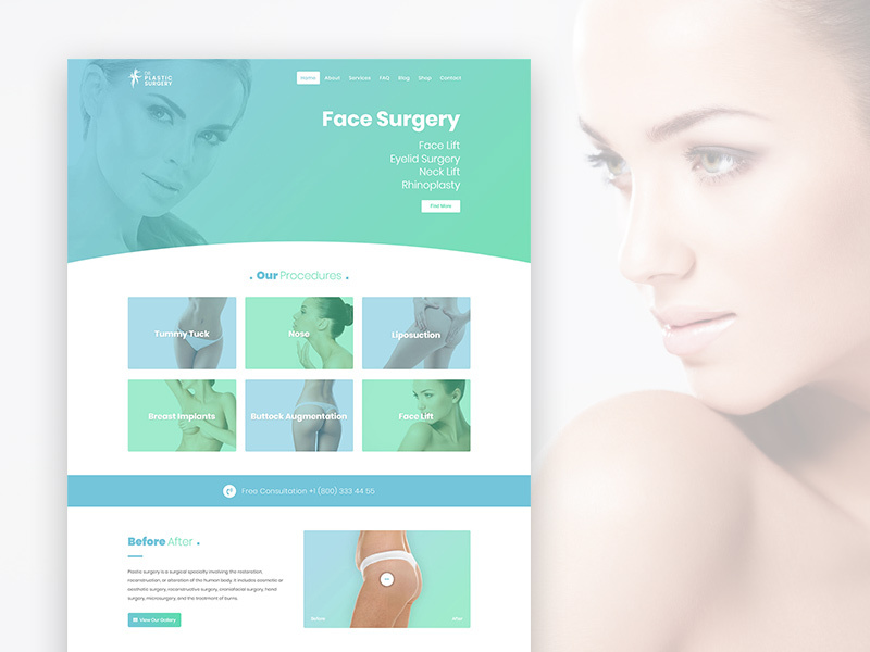 Plastic surgery wordpress theme ‌ by XtraTheme on Dribbble