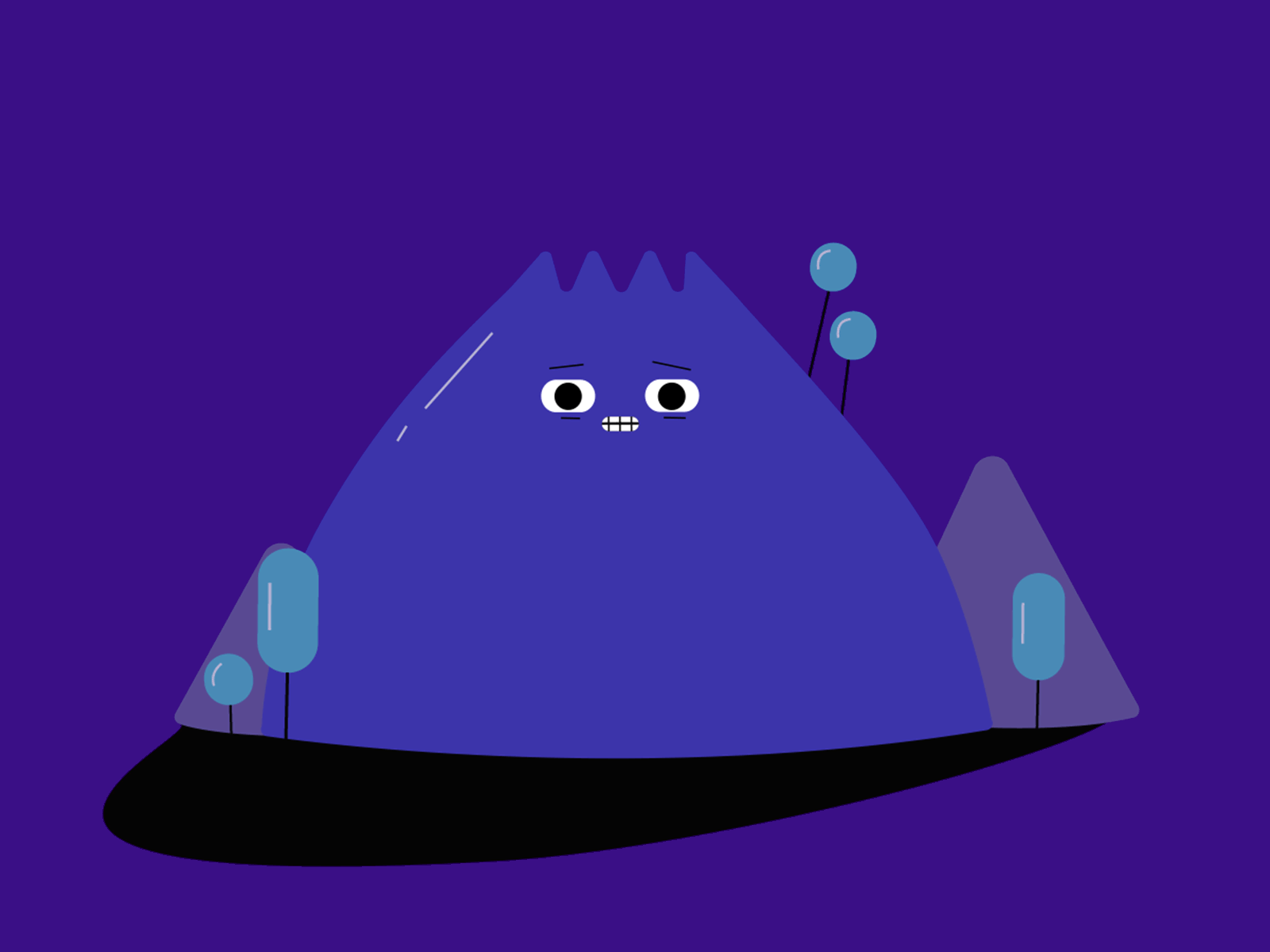 Scared volcano by Yana Chintsova on Dribbble