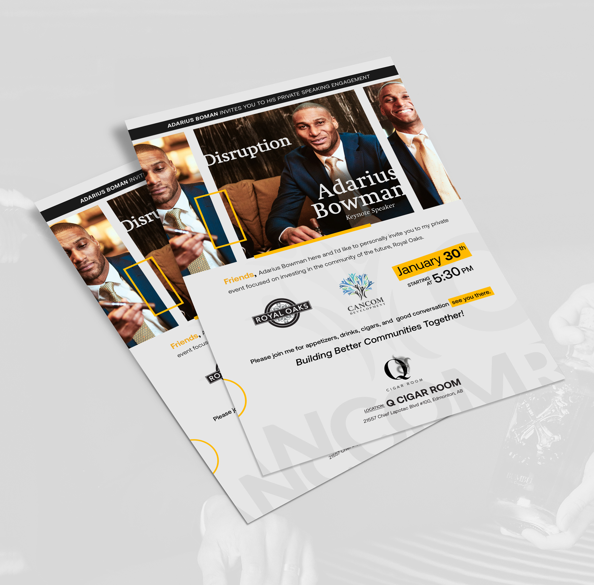 Adarius Bowman Invitation/Flyer by John Tinkham on Dribbble