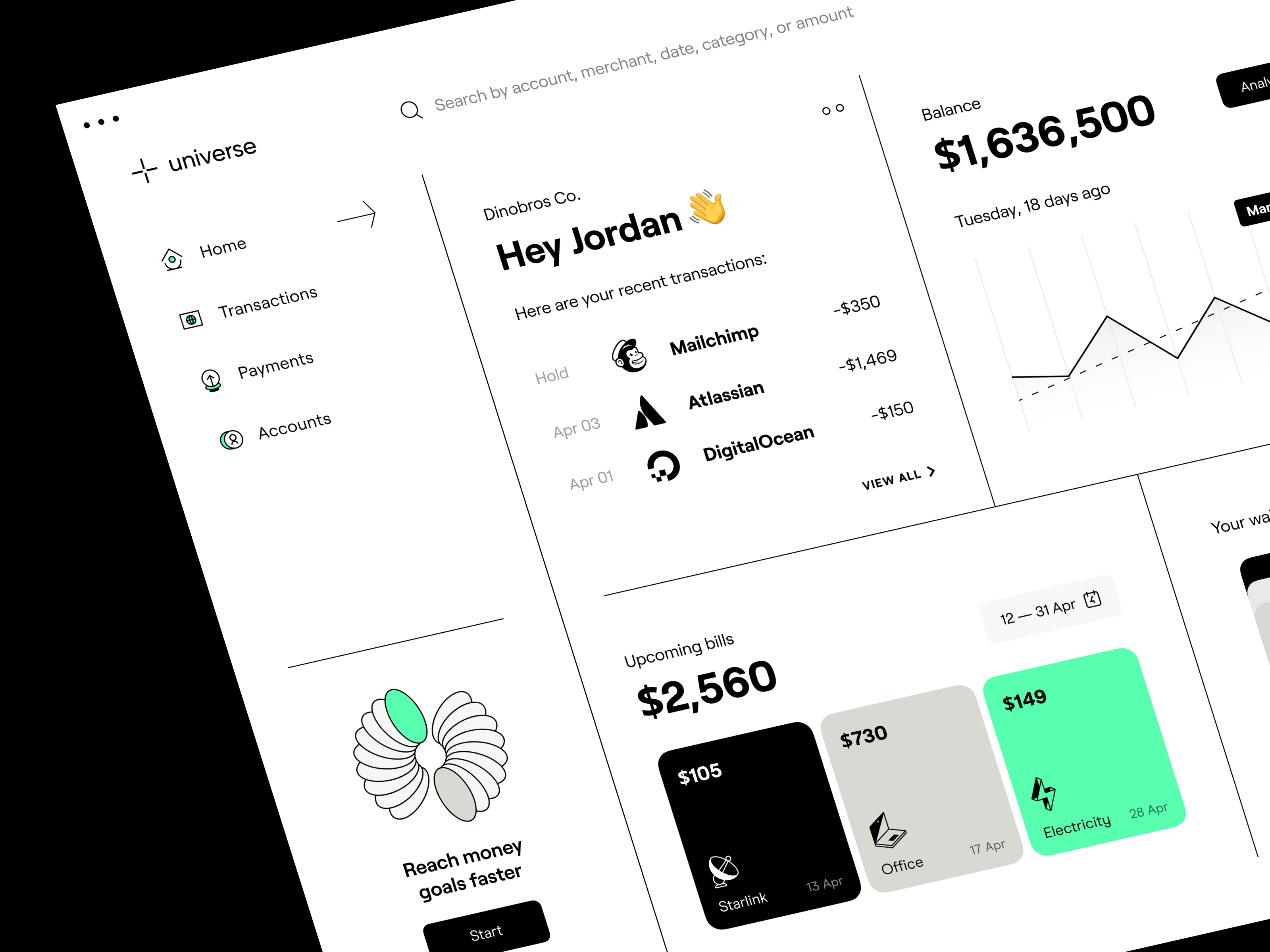 fintech app: dashboard by Volodymyr Gruev for OOZE on Dribbble