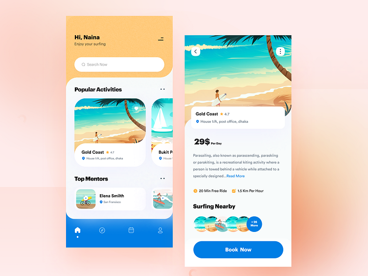 Surfing App by Imran Molla for Orizon: UI/UX Design Agency on Dribbble