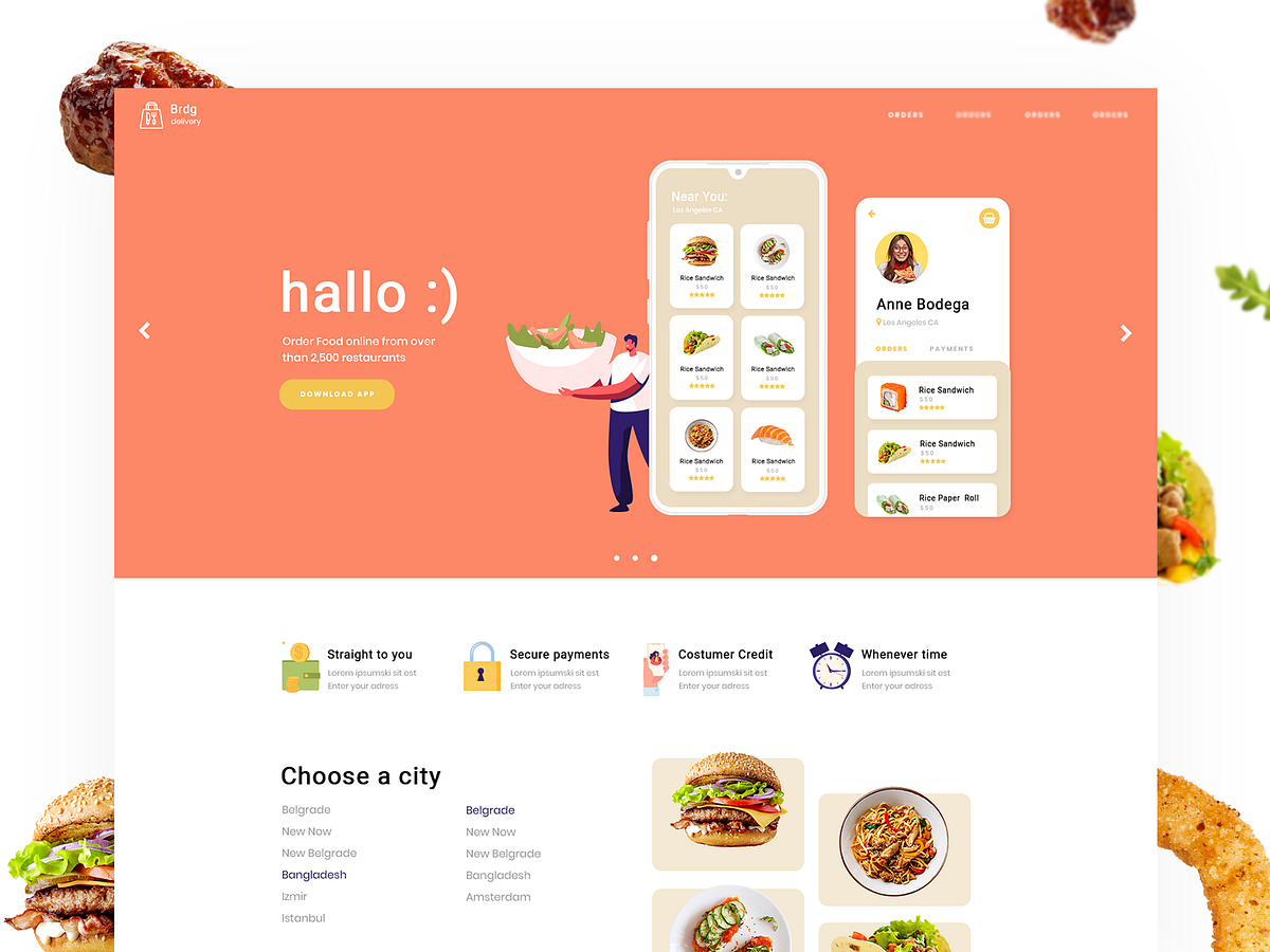 Food ordering by Lisa Borer for Qode Interactive on Dribbble