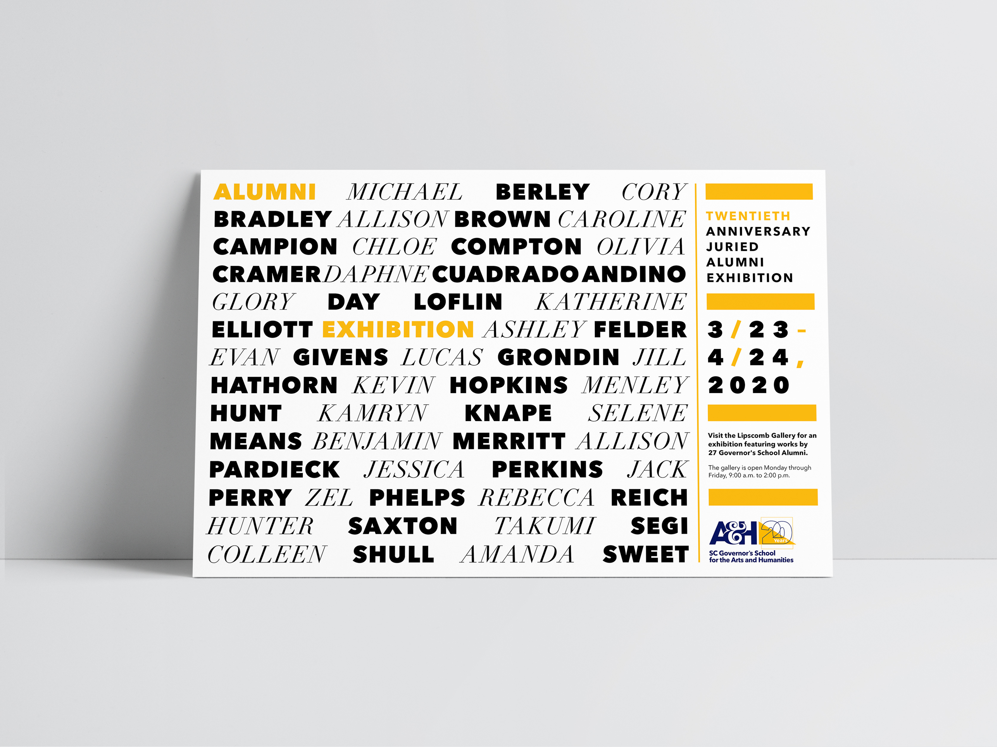SCGSAH Poster | 20th Anniversary Alumni Exhibition Final by Jen ...
