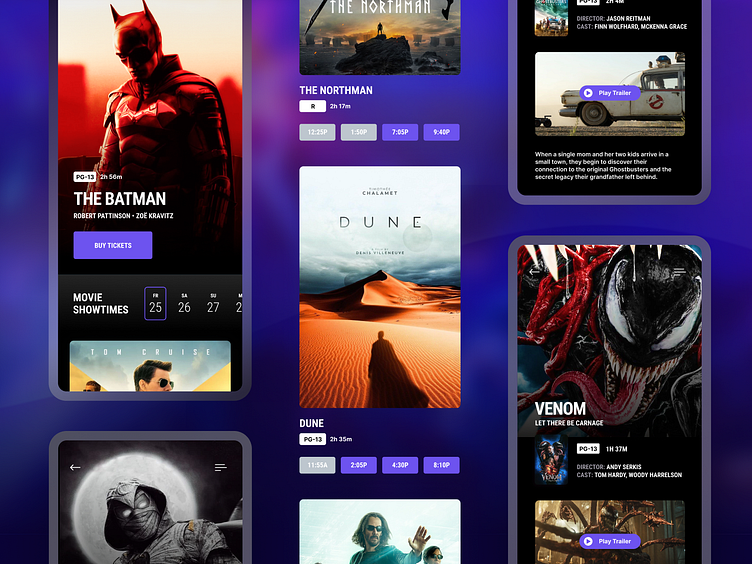 CinemaPlus Movie App by Shane Helm for unfold on Dribbble