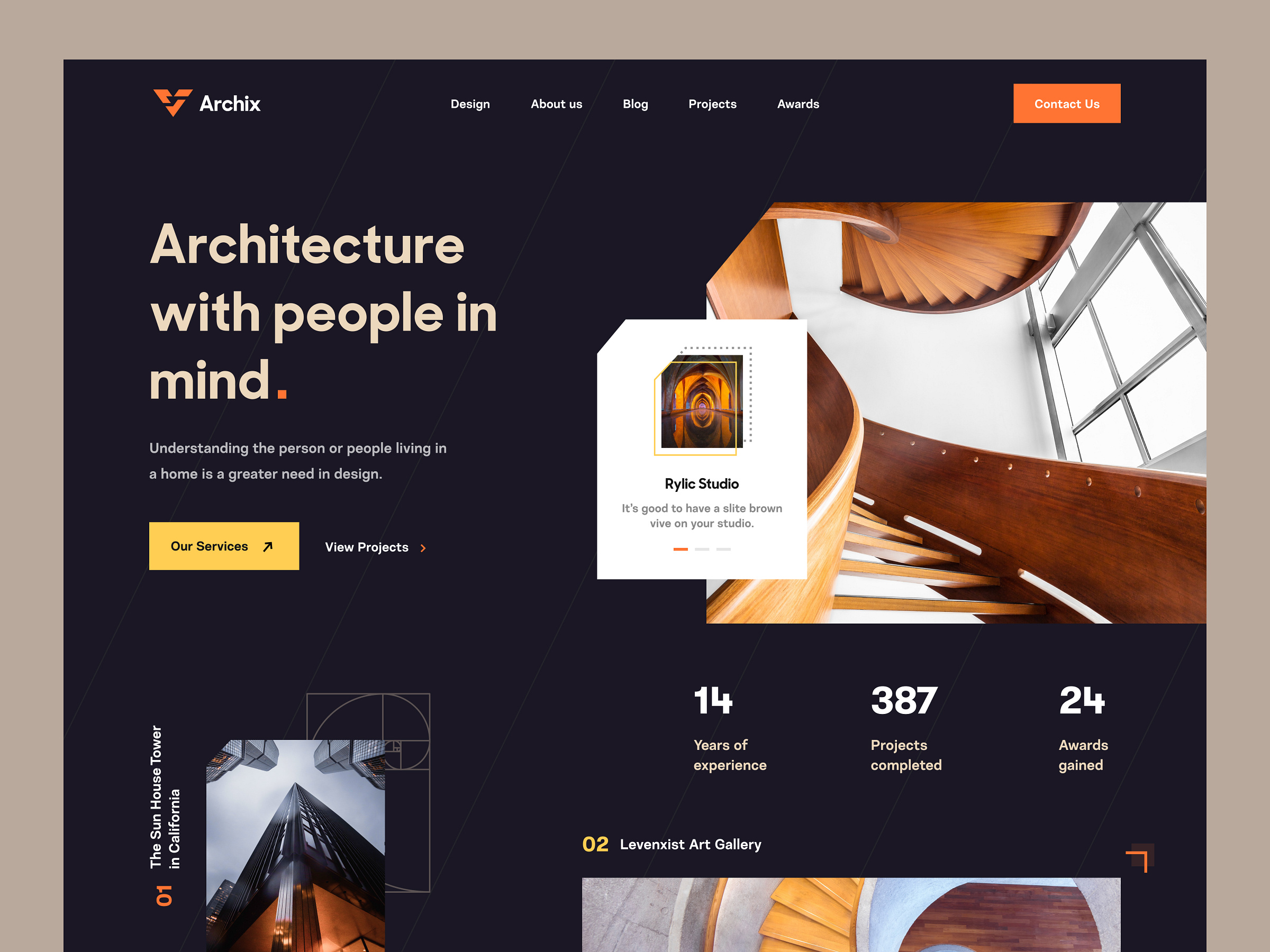 Architecture Website Design by Farzan Faruk for Rylic Studio on Dribbble