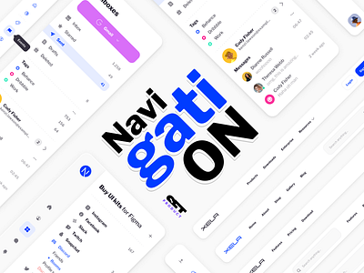 Navigation UI design templates 🕹 XELA Dashboard kit by Roman Kamushken ...