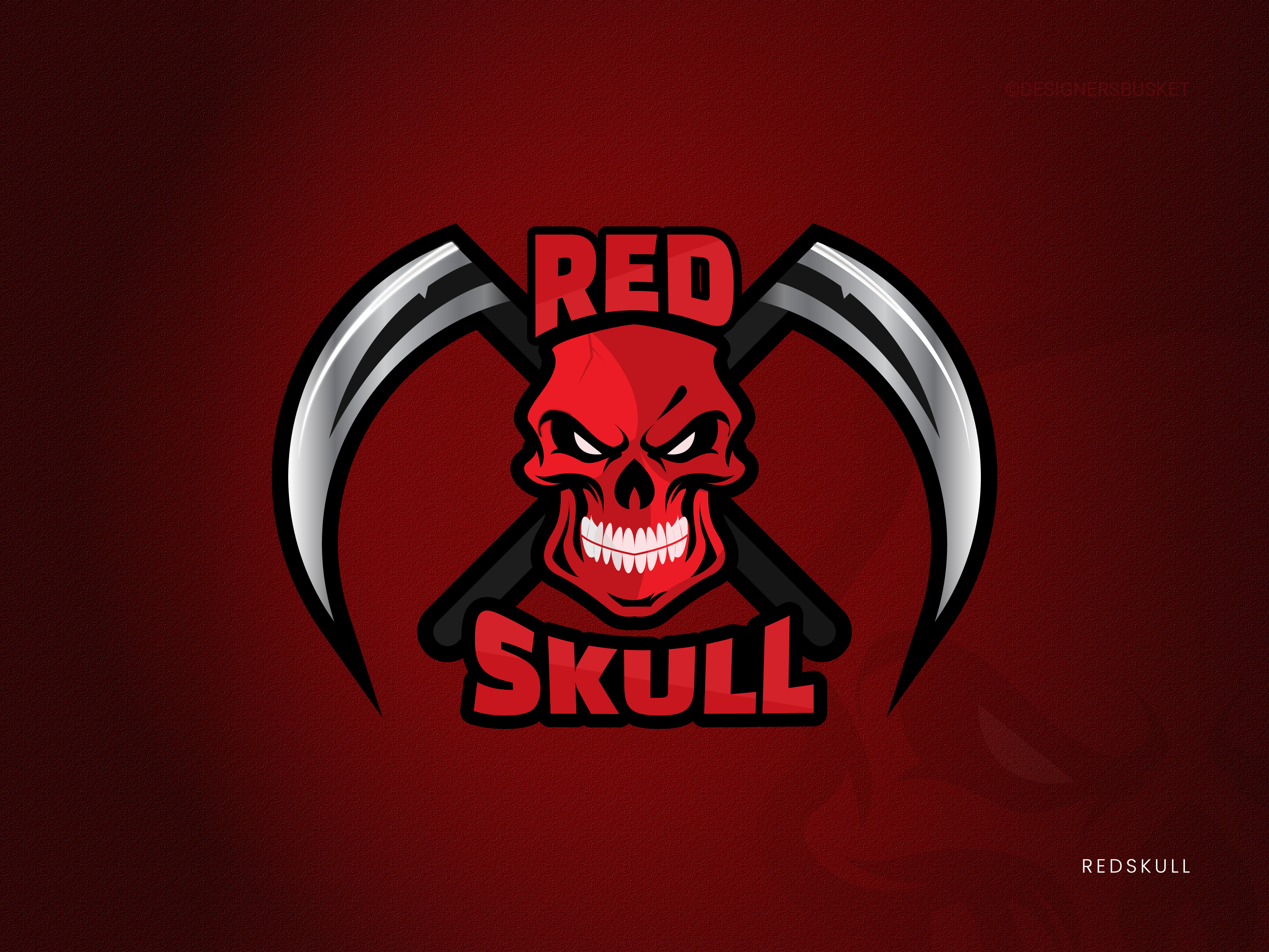 Skull Red Logo Premade Skull Logo | Skull Smoking Logo With Free
