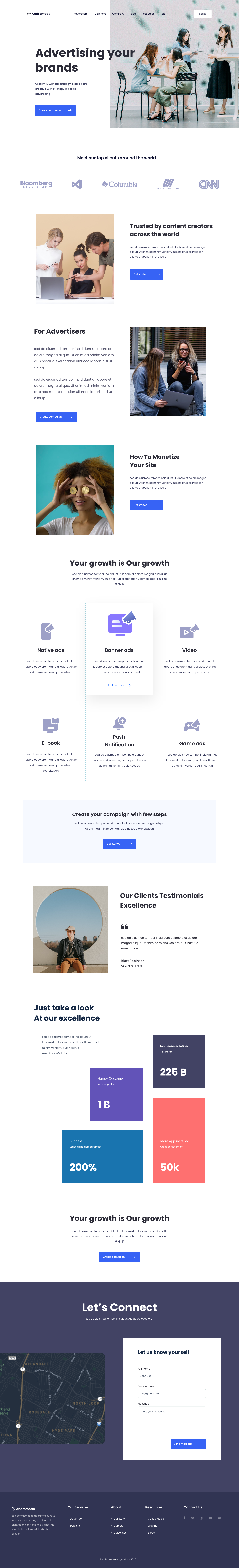 Advertising website concept by Sudhan Venkadesh on Dribbble