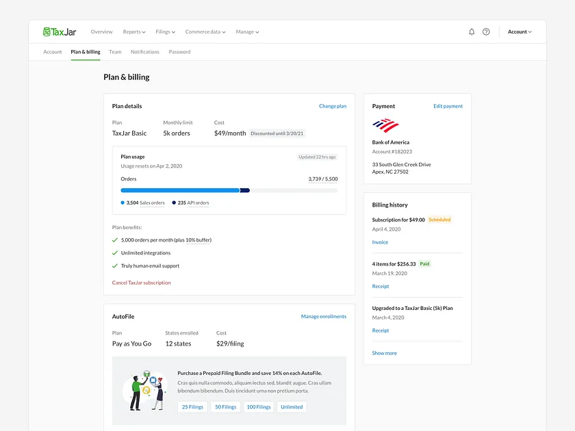 Billing Page designs, themes, templates and downloadable graphic ...