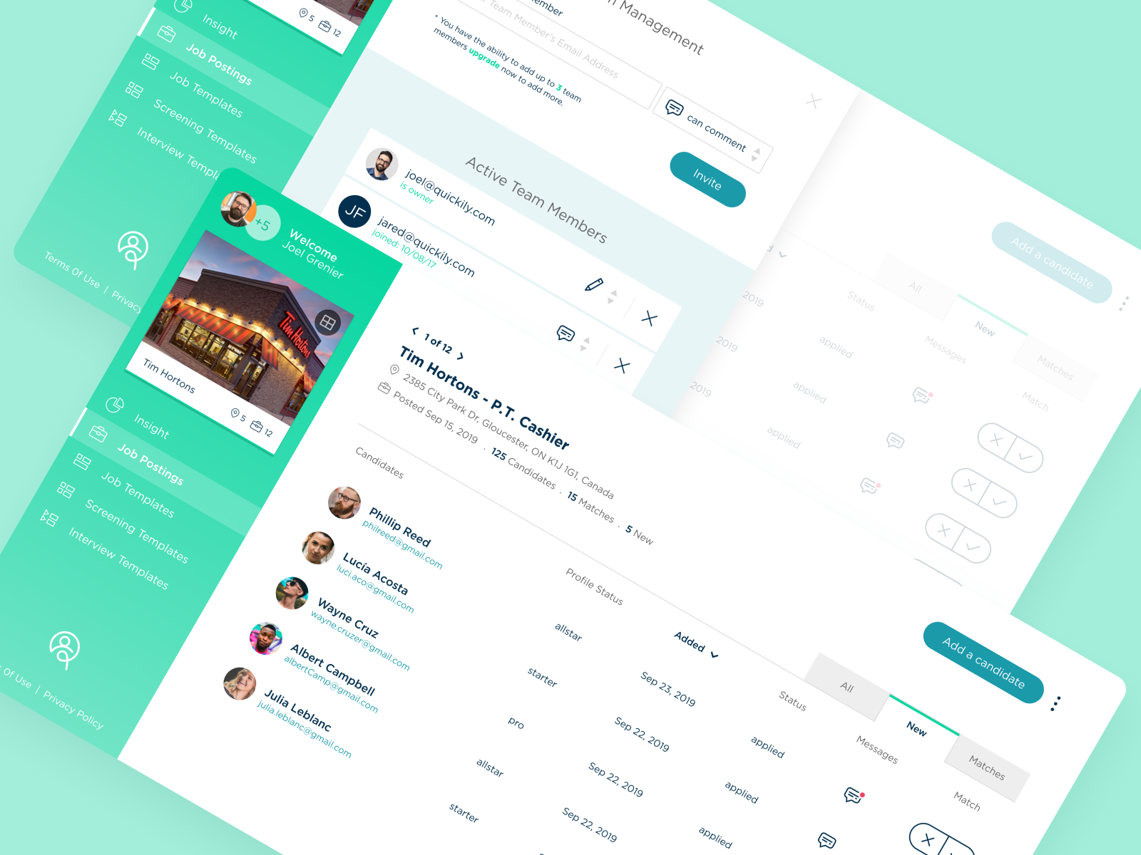 Quickily - Applicant Dashboard by Joel Grenier on Dribbble
