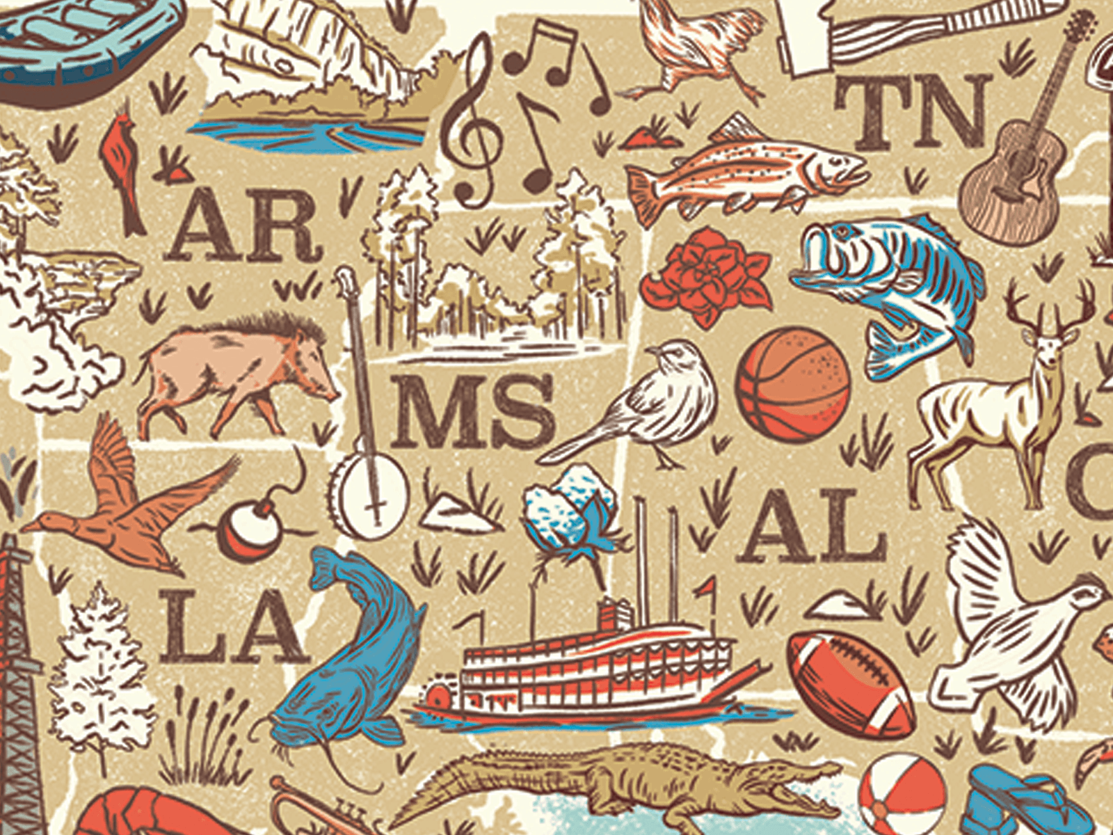 Southern Map by John Coleman on Dribbble
