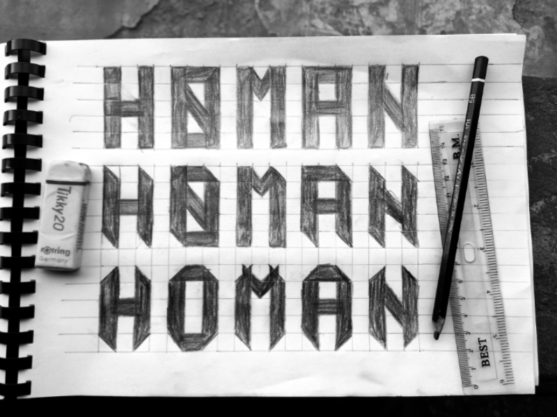 Homan logo Sketching process by abdulraheem abdulbasit on Dribbble