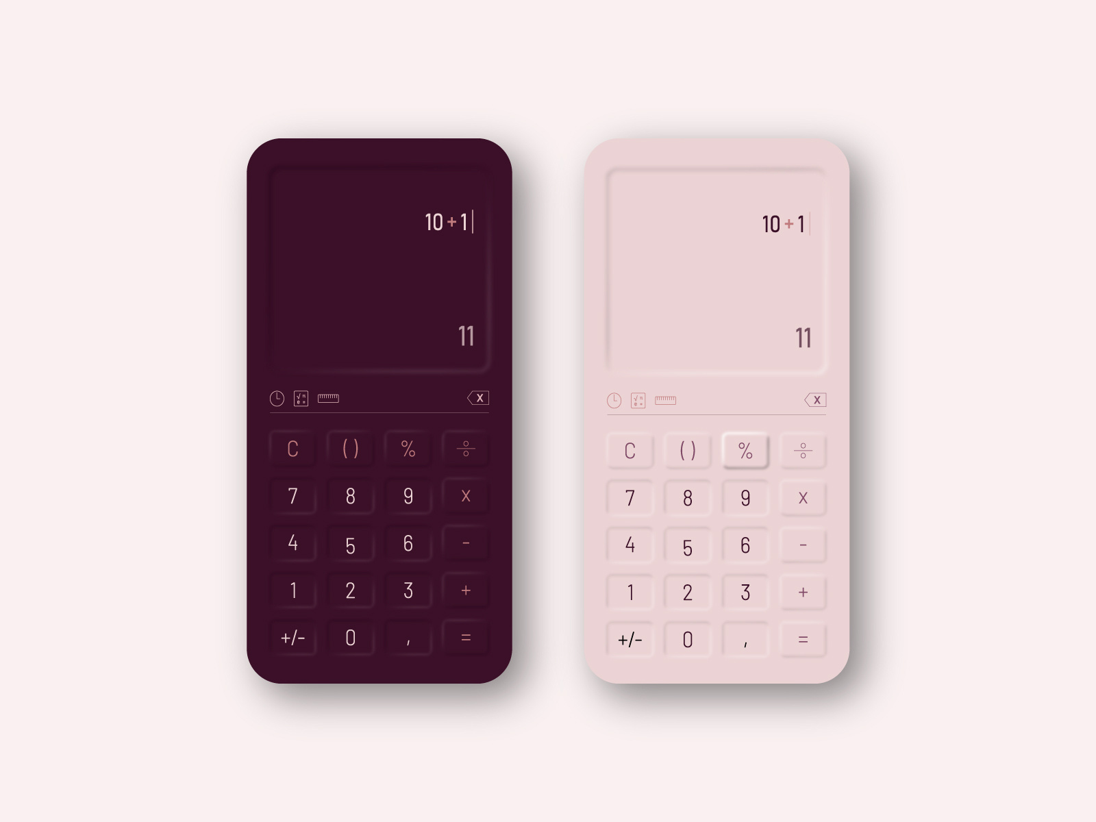 Daily UI Challenge 004 - Neumorphic Calculator by Arzu Çetinkaya on ...