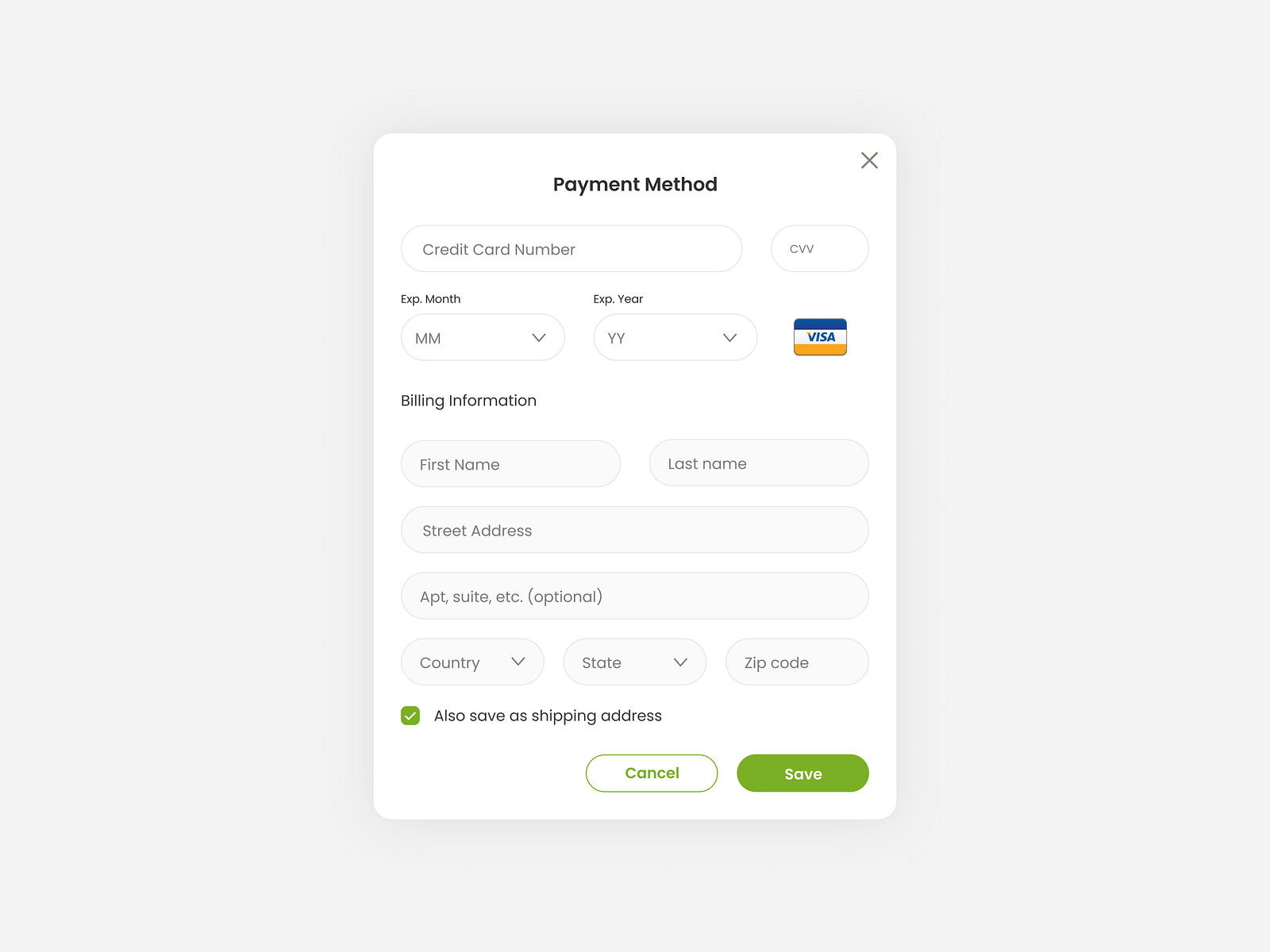 Add Payment Method - Modal by Sumit Wagh on Dribbble