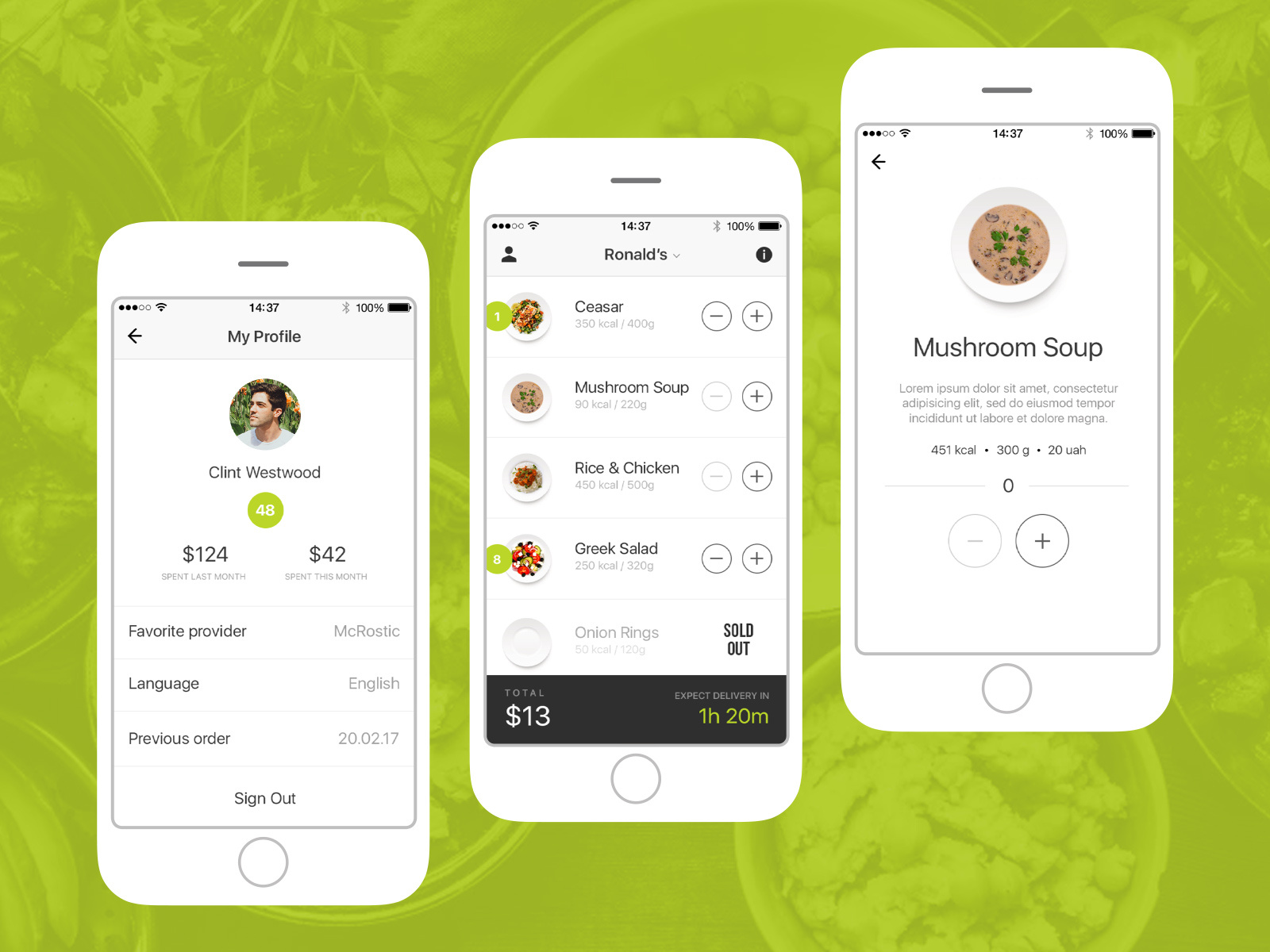 Office Lunch App by Sergium Design on Dribbble