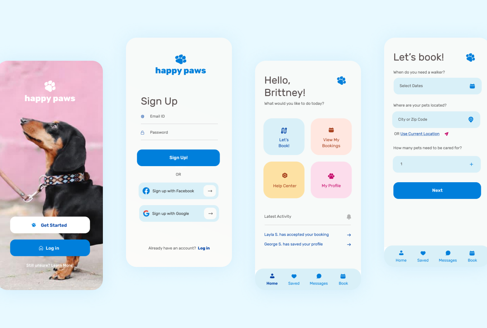Dog Walker App by Brittney Singleton on Dribbble