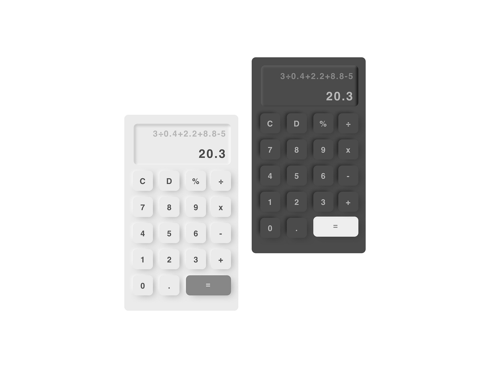 Neomorphic Calculator by Dhanika Amarasekera on Dribbble