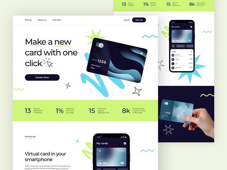 Bank Card Landing Page by Dmitry Lauretsky for Ronas IT | UI/UX Team on ...