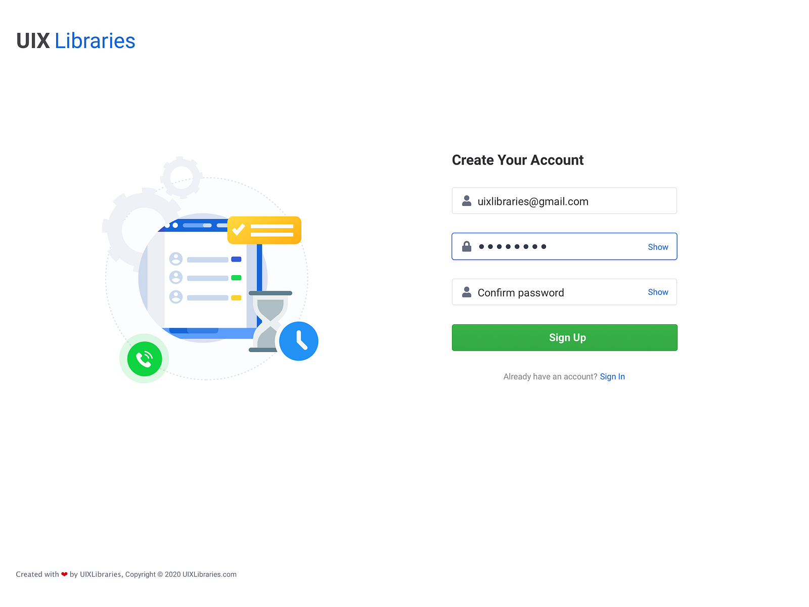 Registration Signup Page Design Freebie by uixlibrary on Dribbble