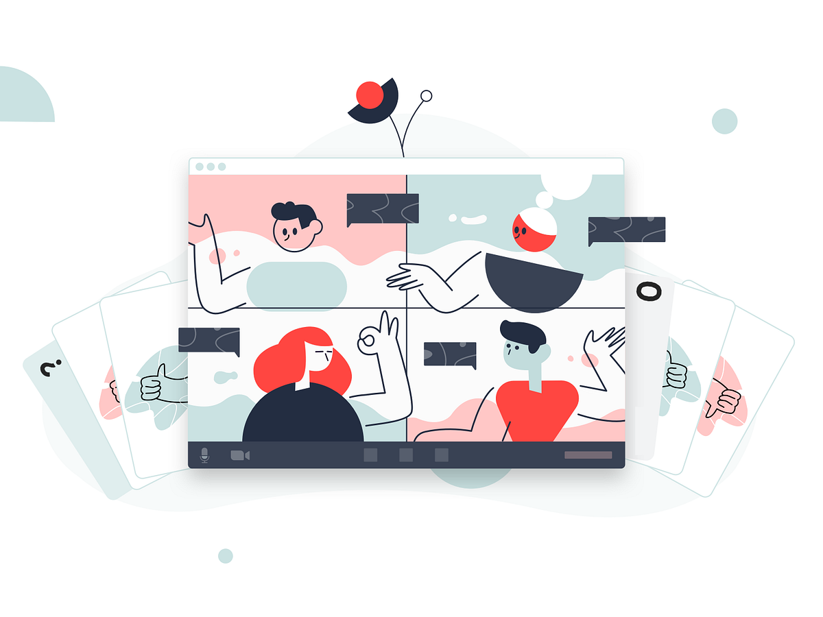 Zoom tips for improved remote communication by Theoni Michael for Overflow on Dribbble