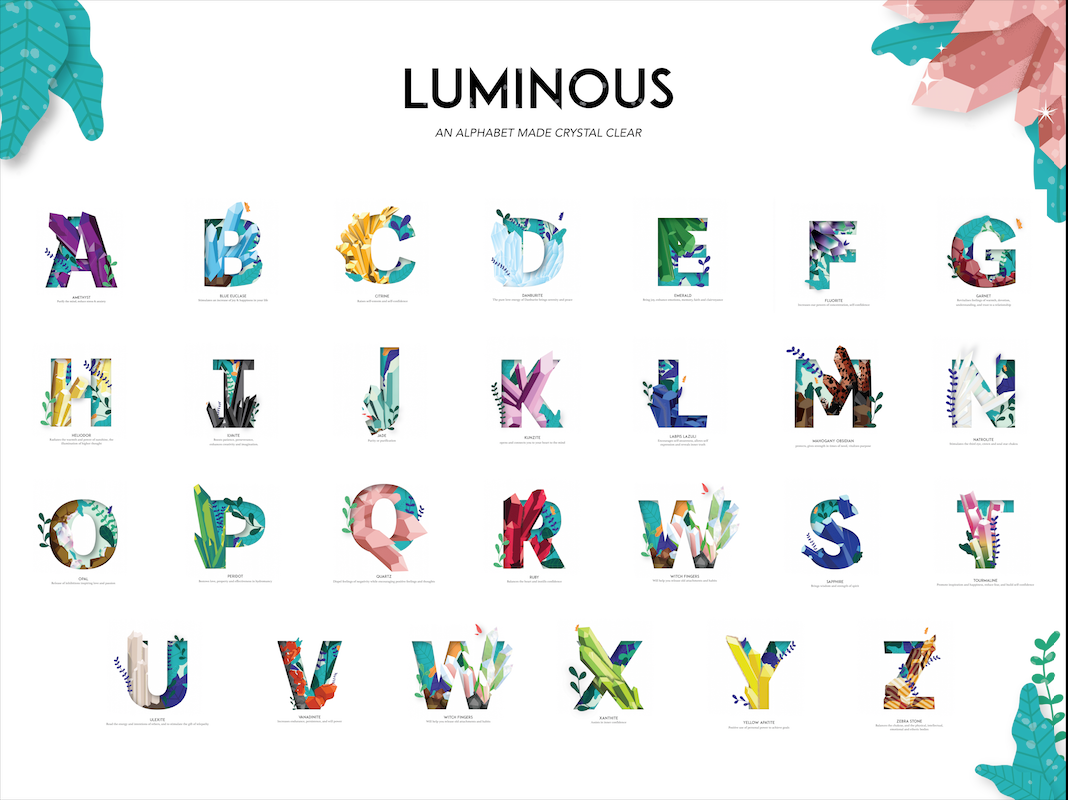 Luminous Crystal Alphabet by Shania Sinna on Dribbble