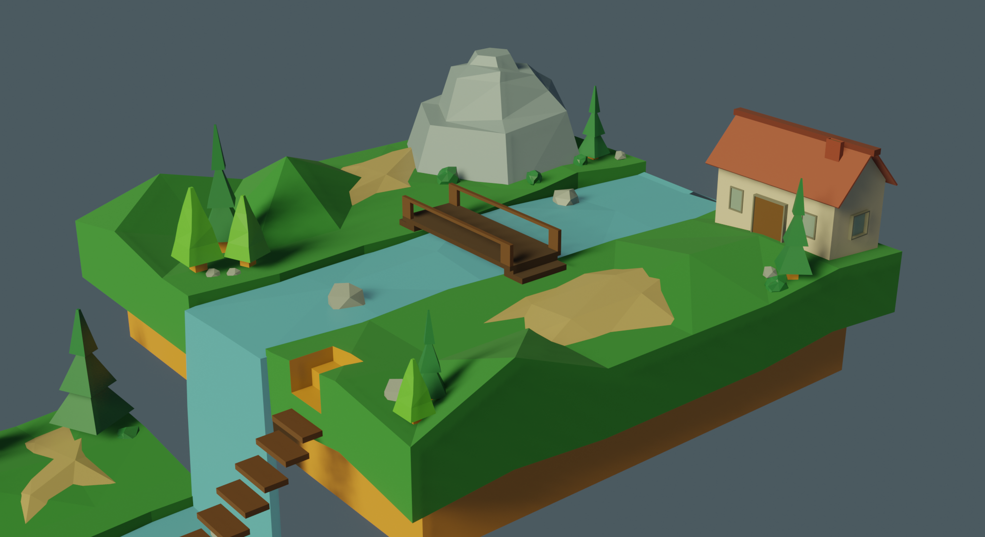 3D - Low Poly Game Environment Scene by Nuha Maulana Ahsan 🦅 on Dribbble