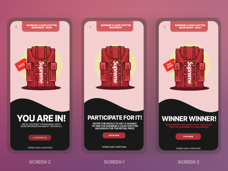 Raffle Store - App Design by Ch David on Dribbble