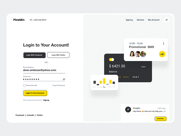 Login UI by Dstudio on Dribbble