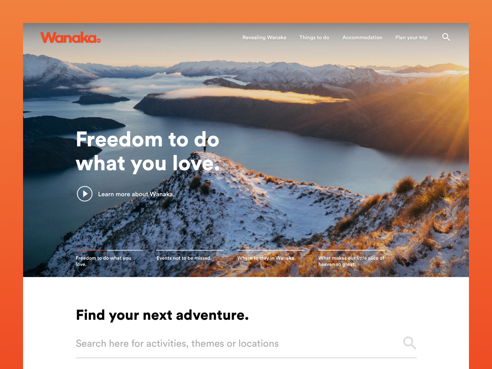 Wanaka Tourism Redesign by Nick Blanche on Dribbble