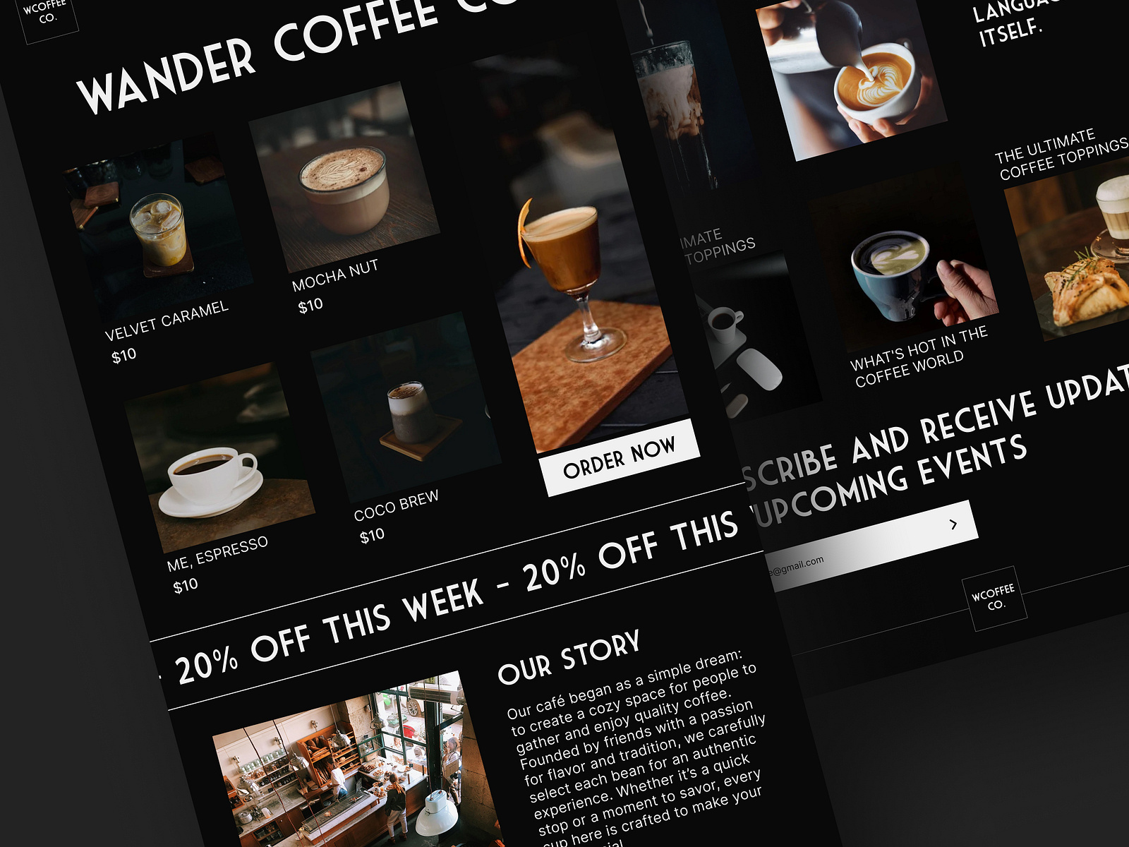 Modern Coffee Menu UI – Minimal & Elegant by Daniella Pereira on Dribbble