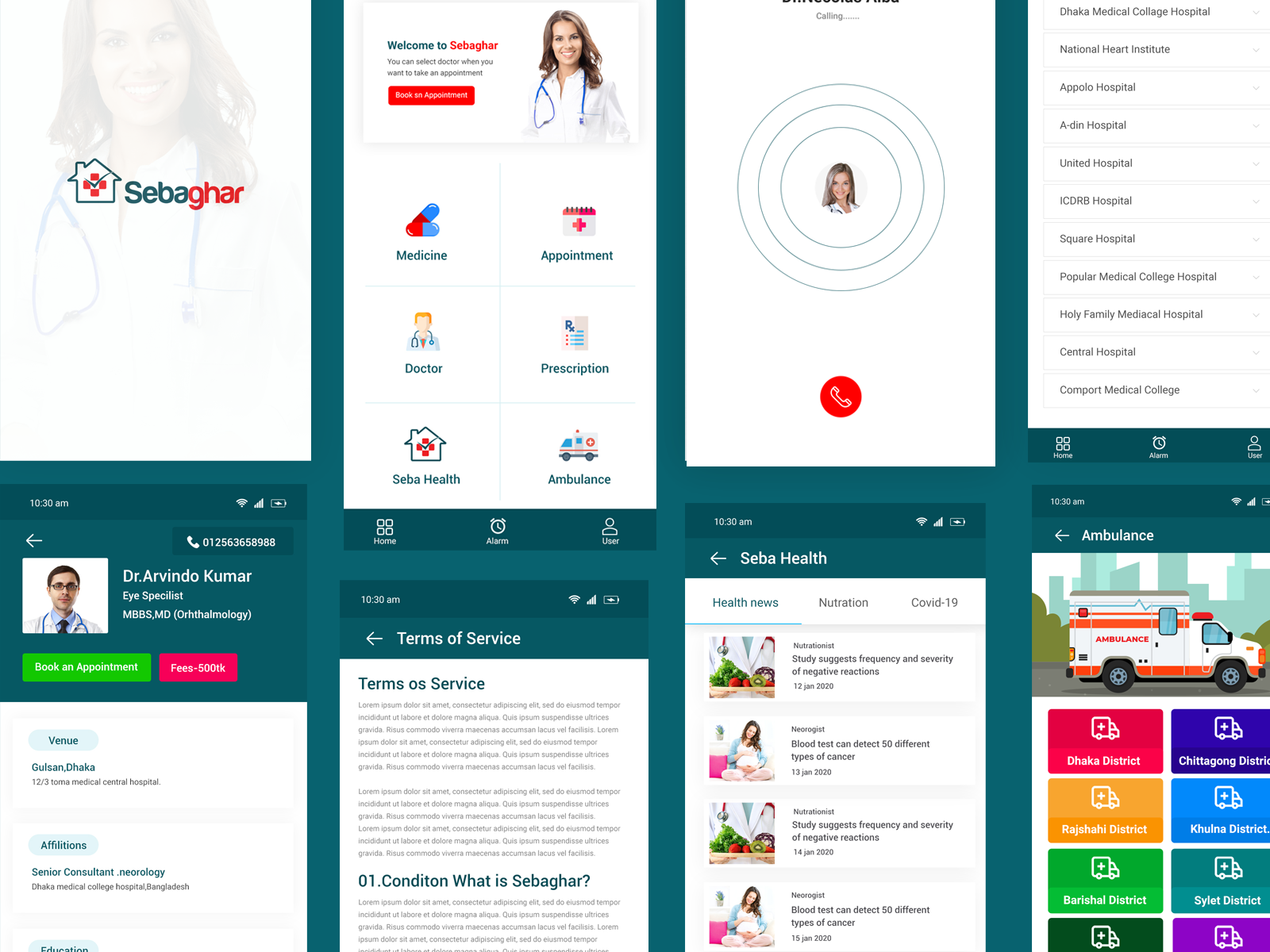 sebaghar patient apps by Bdtask Graphics on Dribbble