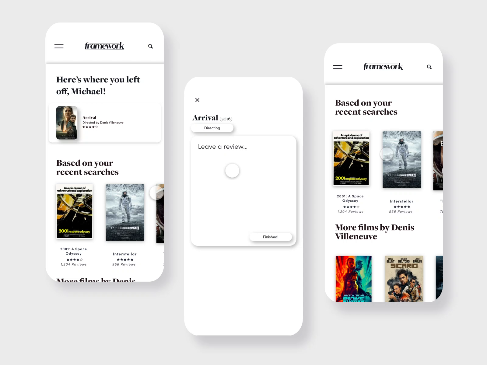 Framework - Movie Review App by Michael Csorba on Dribbble