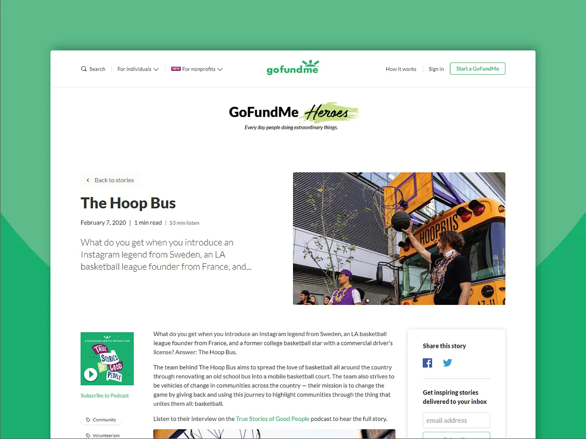 Browse thousands of Gofundme images for design inspiration | Dribbble