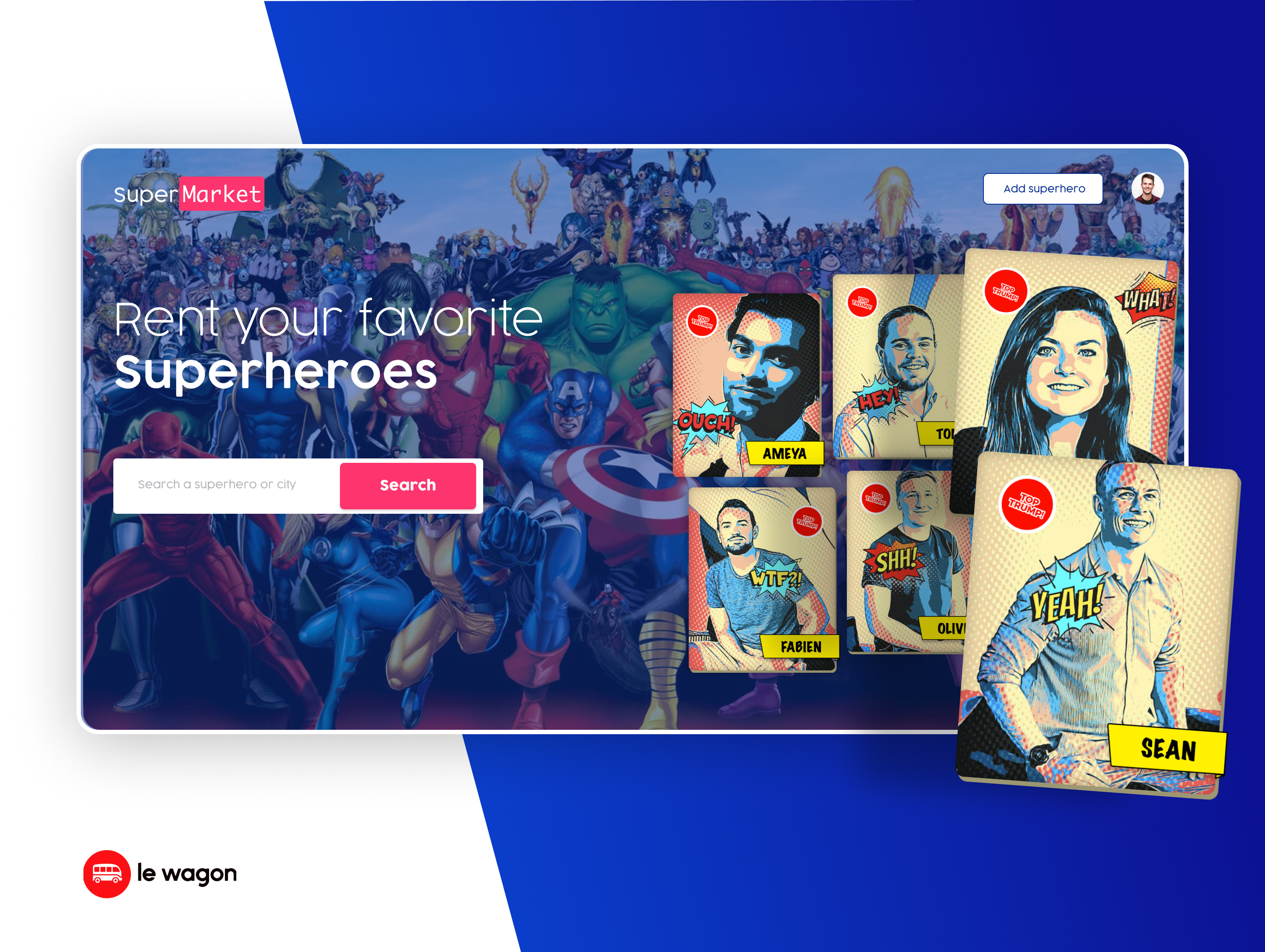 Marketplace superheroes by Fabien Riou on Dribbble