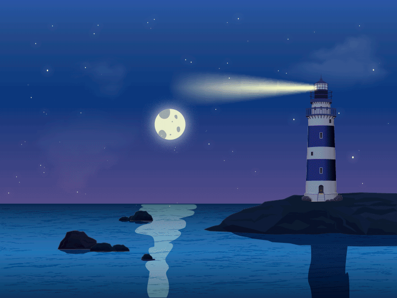 lighthouse by Elena Kazarova on Dribbble
