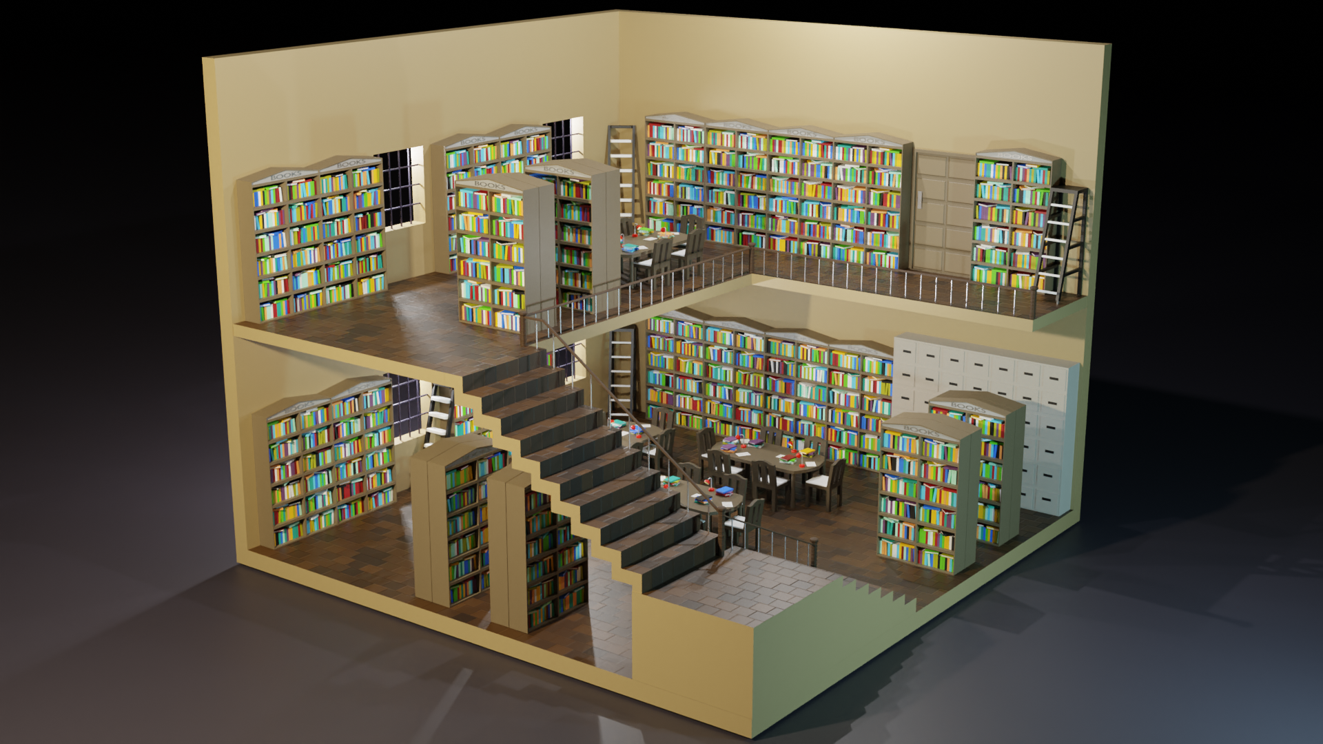 Low Poly Library by Shushanto Chowdhury on Dribbble