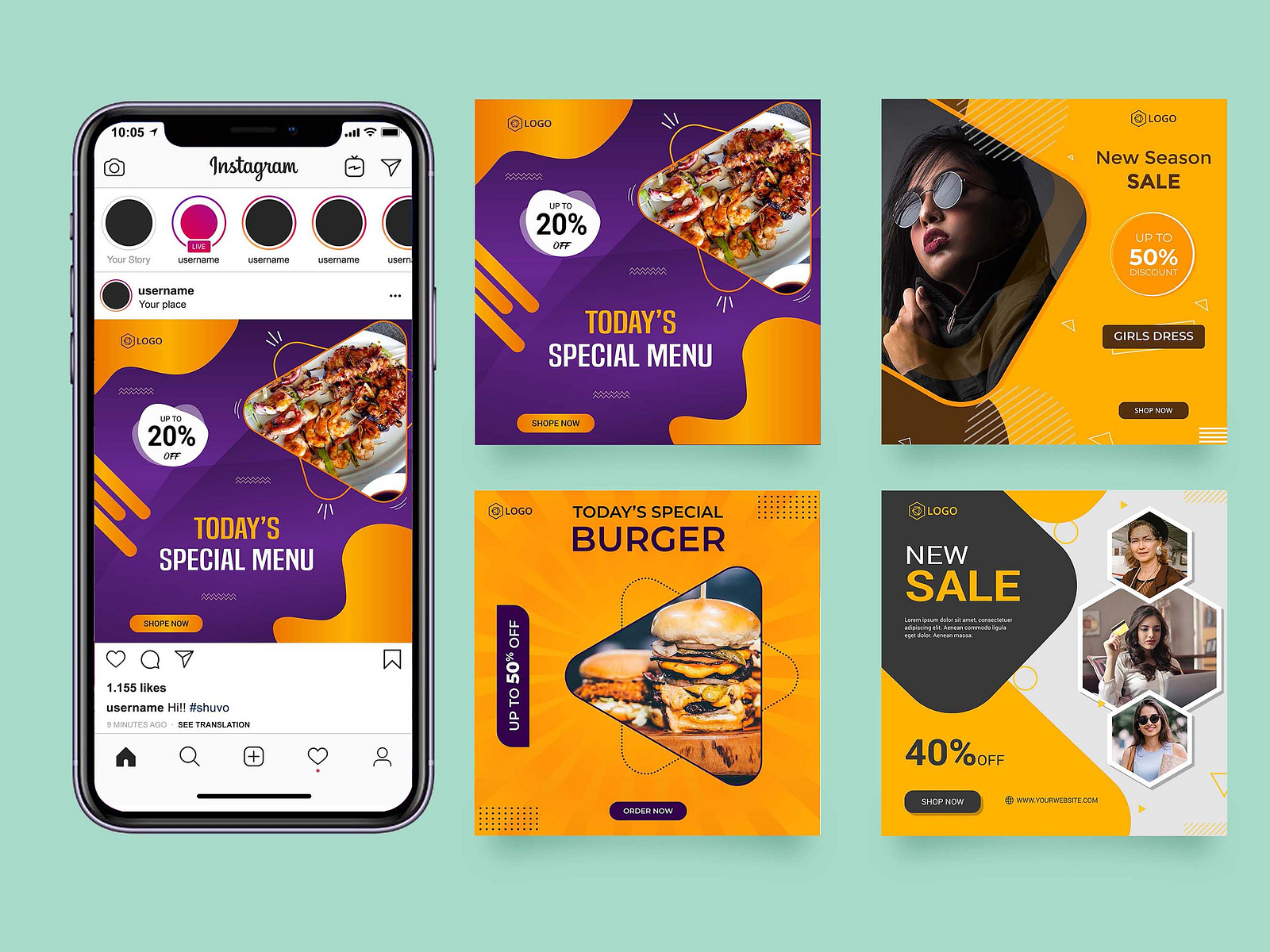 Social Media Post Design Template by Shuva Mallick on Dribbble