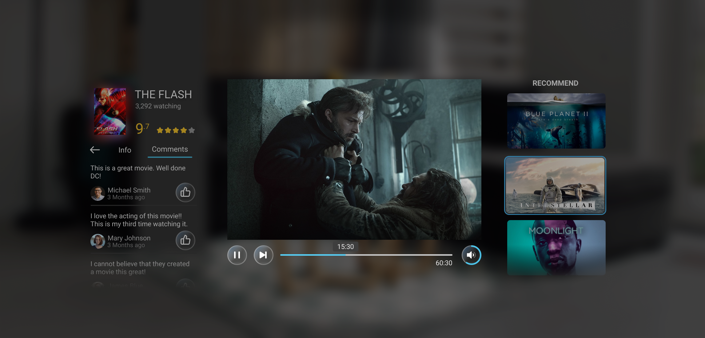 Movie app UI design for heads up display by Zhixiong Lu on Dribbble