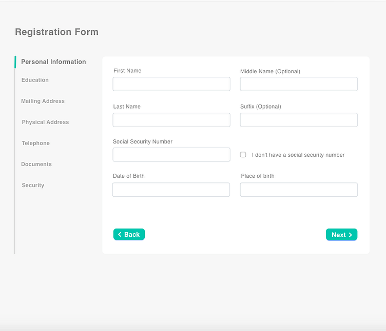 Register Form with Navigation by Merve Yüksek on Dribbble