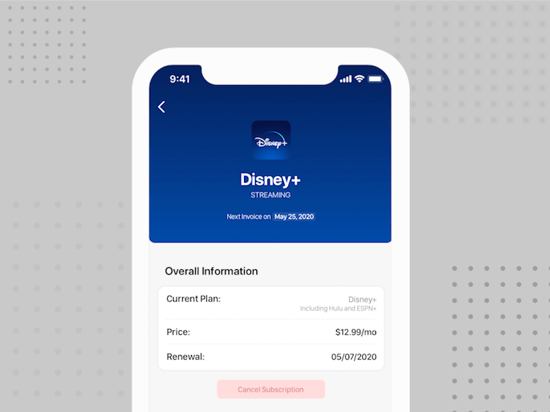 Scroll UI Animation | Subscriptions Manager by Leonardo Panhan on Dribbble